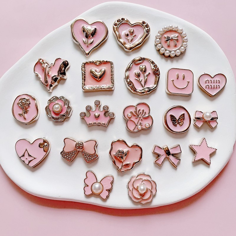 Pink Camellia Butterfly Series Jibbitz Charm Shoes Design Buckle Shoes ...