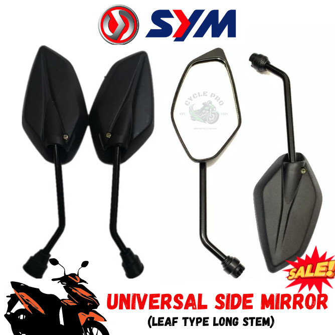 SYM RV1-2 Side Mirror Universal Stock LEAF Type Long Stem 052 | Shopee ...