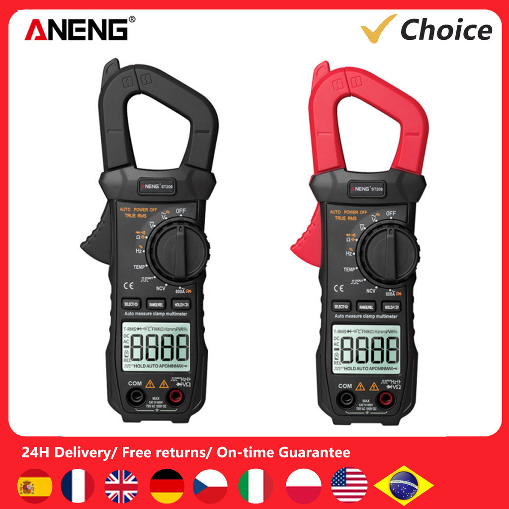 ANENG ST209 Digital Multimeter Clamp Meter 6000 Counts True RMS Amp DC ...