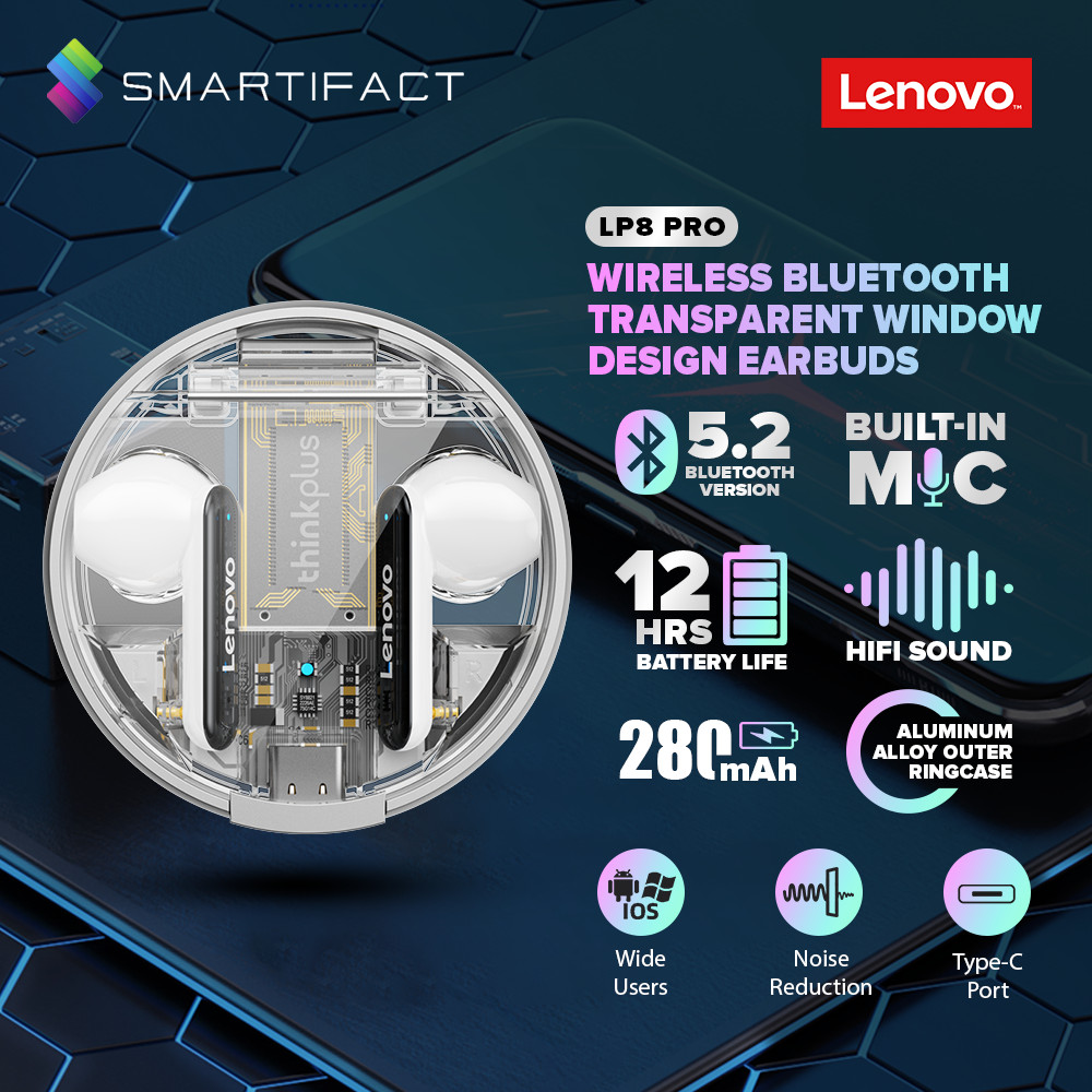 Lenovo Thinkplus LP8 Pro Wireless Earbuds TWS Bluetooth Earphones With Microphone HIFI Stereo ...