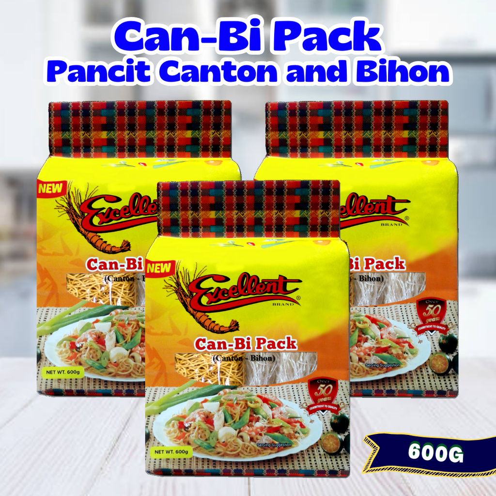 Excellent Pancit CAN-BI Pancit Canton-Bihon 600g Bundle of 3 | Shopee ...