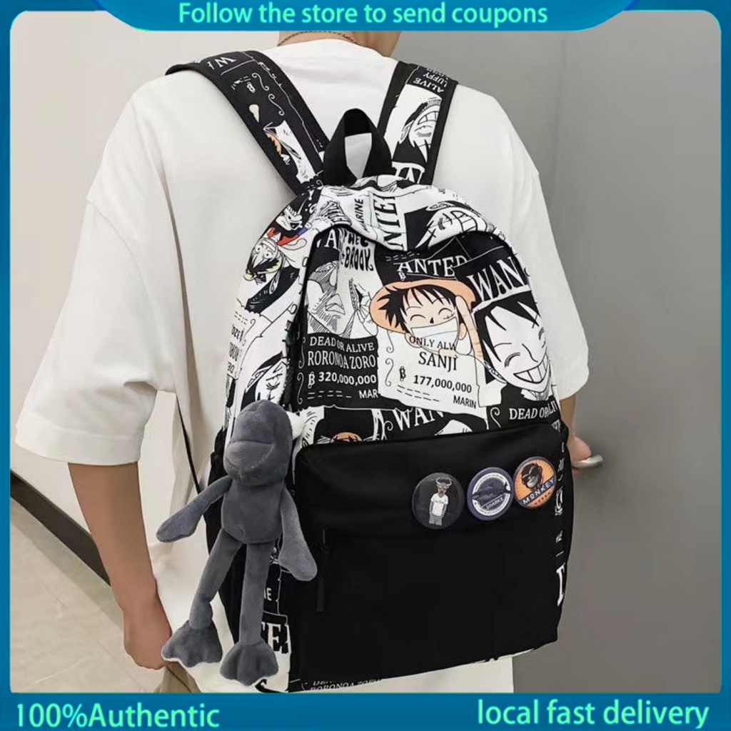 Anime One Piece Luffy School Waterproof Backpack with Large Capacity ...