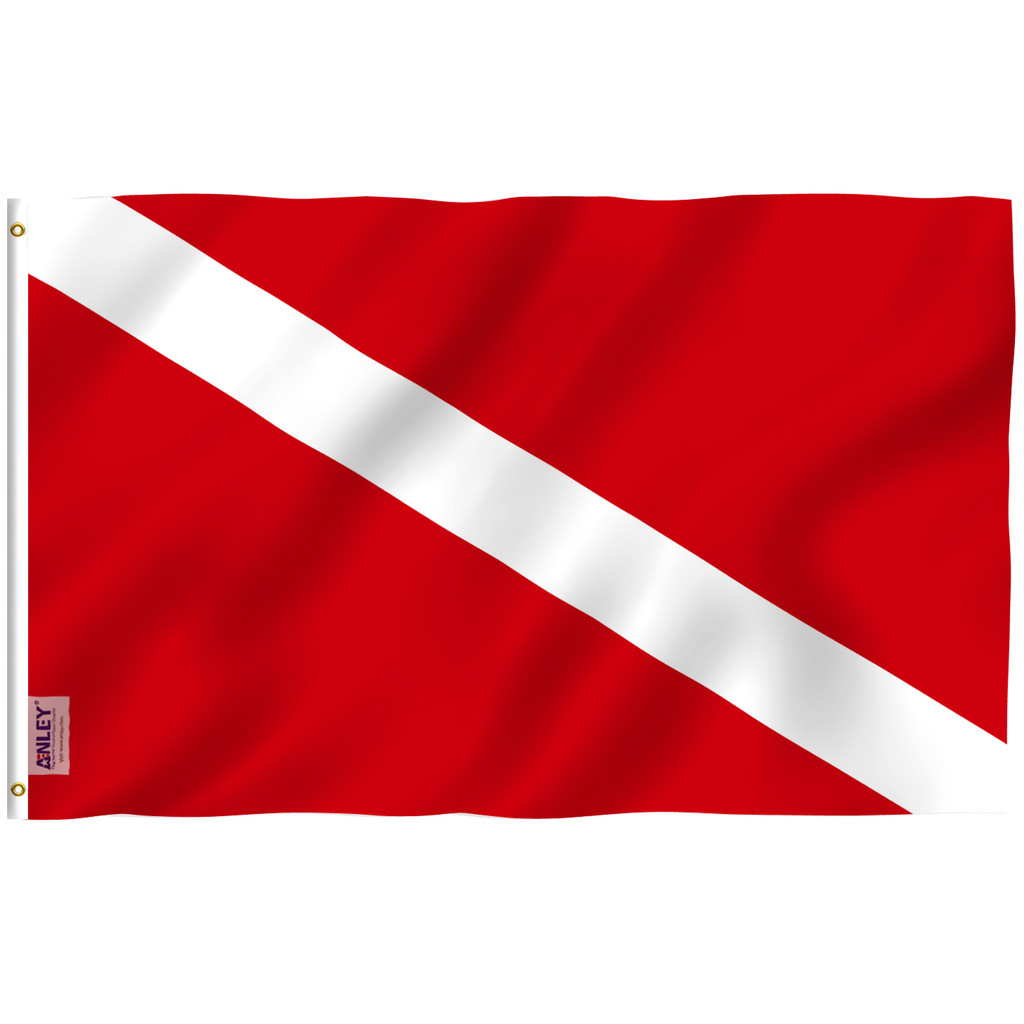 Anley 3x5 Foot Dive Diver Down Flag - Diving Warning Flags Polyester ...