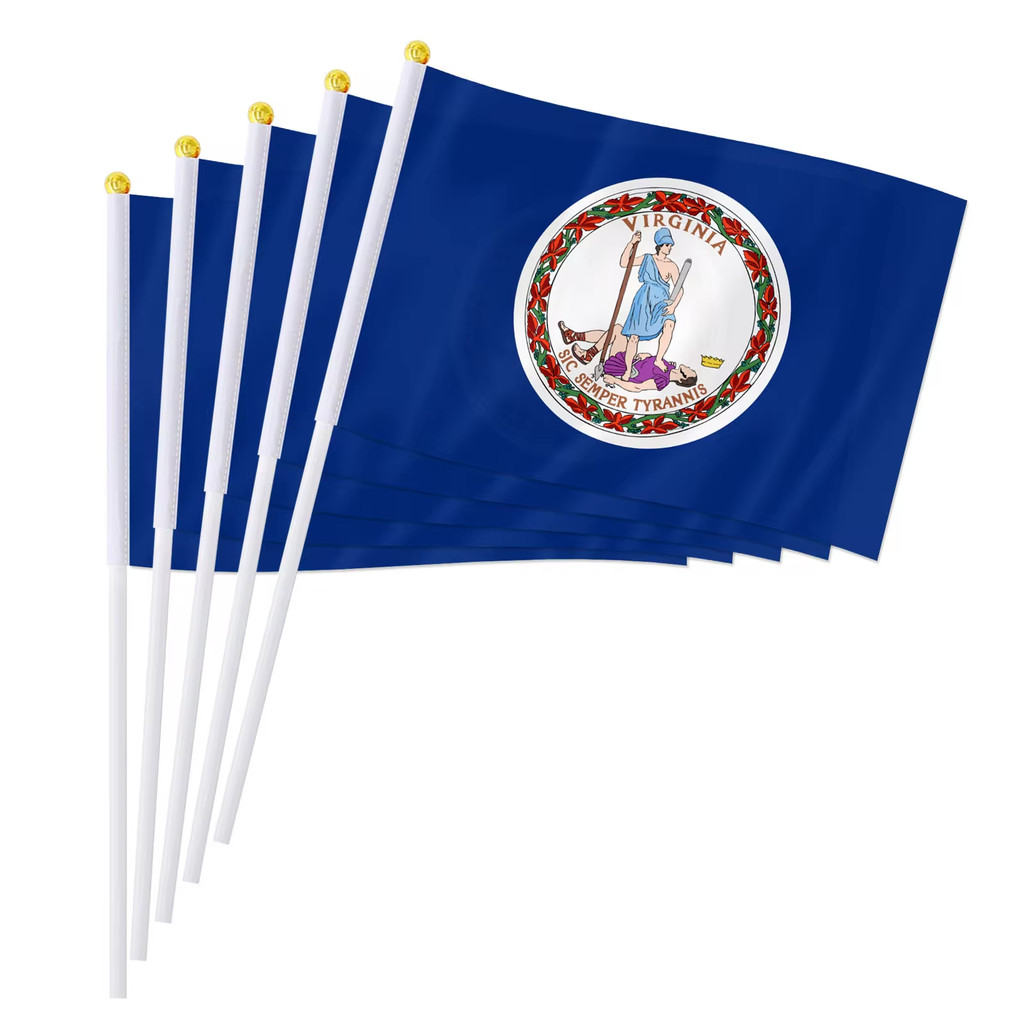 14x21cm US Virginia State Hand Flag, USA American VA Virginian Hand ...