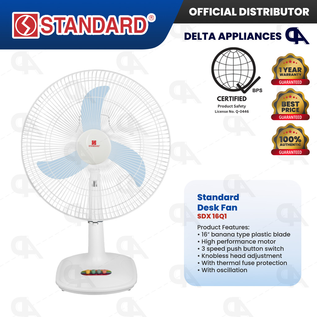 Standard Desk Fan 16" Plastic Blade (Classic Design) Banana Blade ...