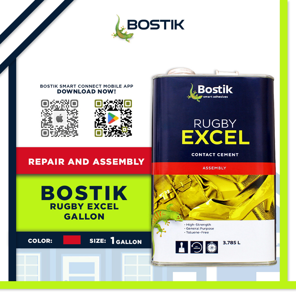 BOSTIK Rugby Excel General Purpose Contact Cement, 4L, Toluene Free ...