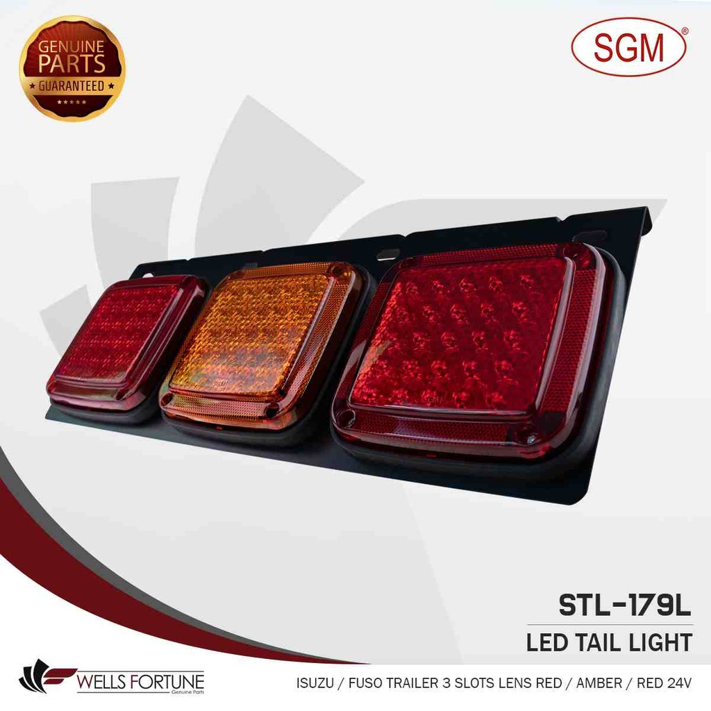 Isuzu / Fuso Trailer 24V & 3 Slots SGM LED Tail Light (2 PCS) | Shopee ...