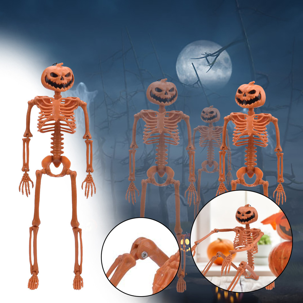 Halloween Poseable Human Skeleton Full Life Size Props Party Decor ...