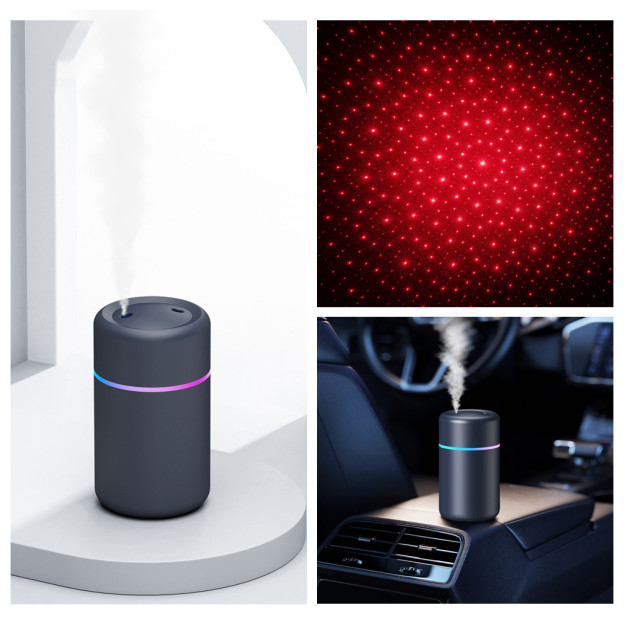 ۩New Car Air Freshener LED Air Humidifier USB Ultrasonic Essential Oil ...