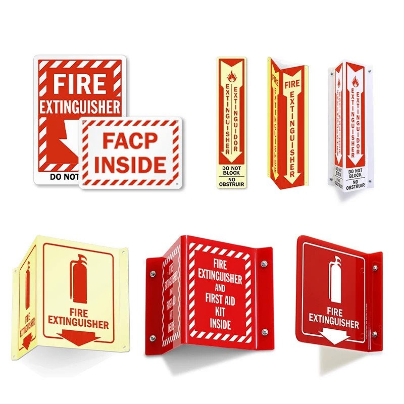 Custom Fire Extinguisher Emergency Exit Sign Symbol Fire Department ...