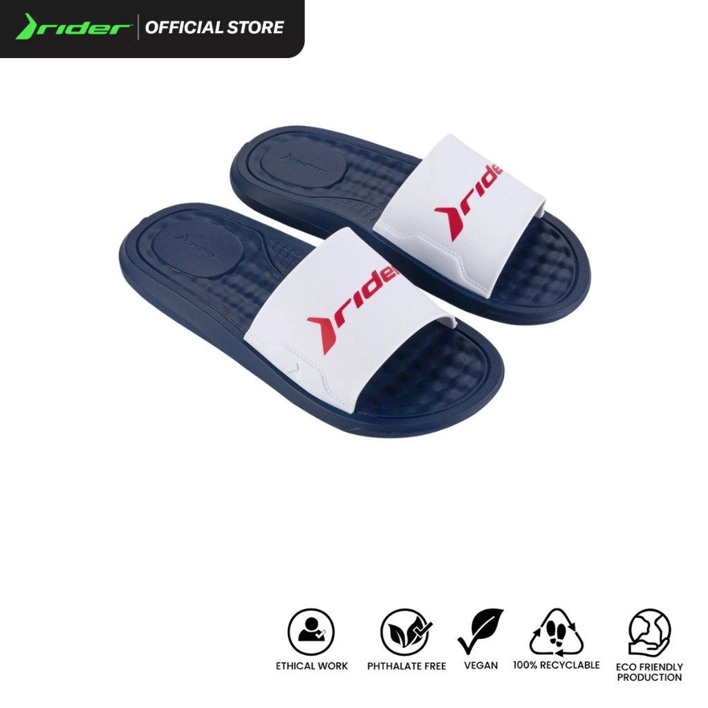 Rider Step Slide Blue White Red Men's Slides | Shopee Philippines