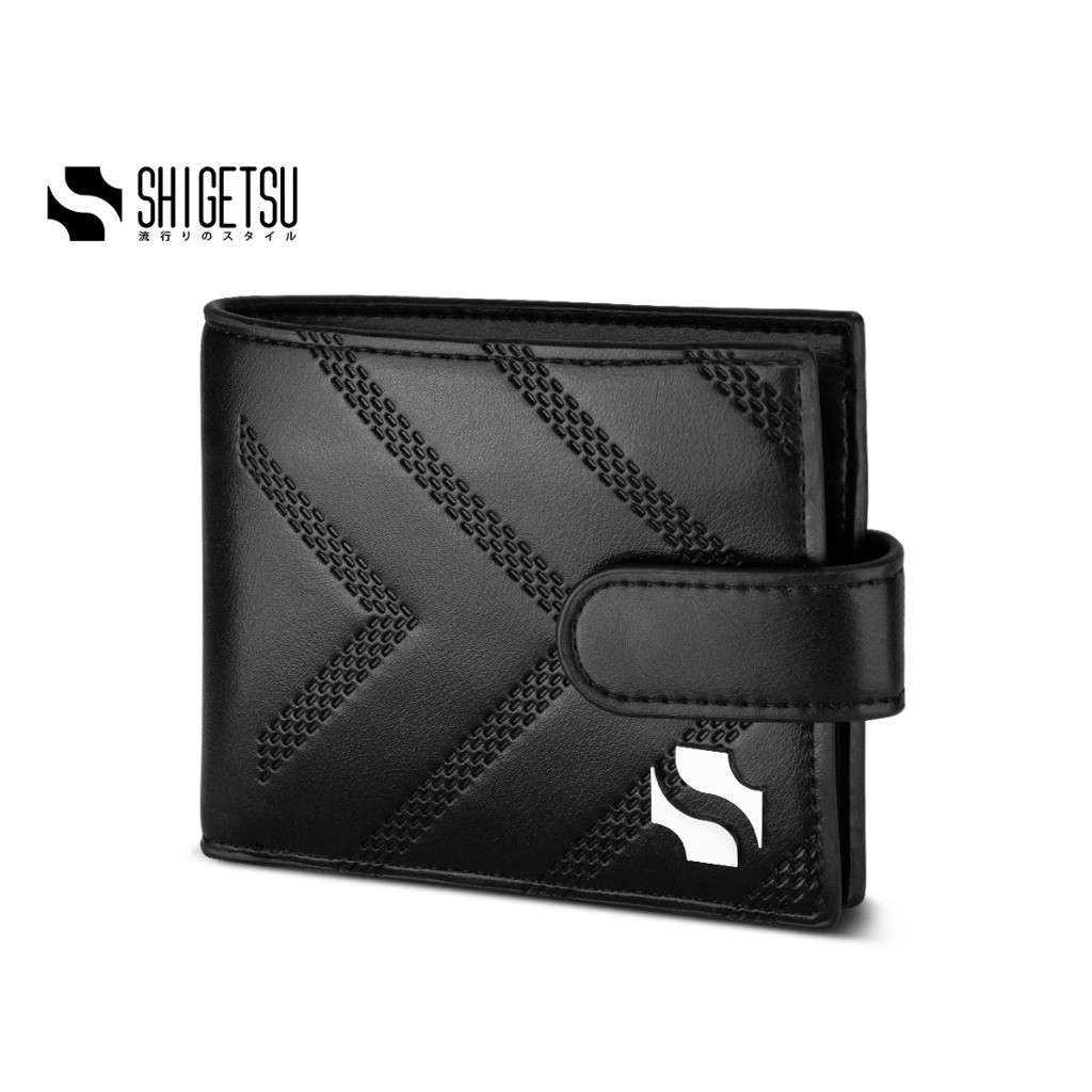Shigetsu UENO Leather Wallet with button lock for men card holder short ...