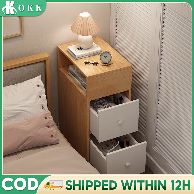 Bedside Table With Drawer Mini Modern Nightstand Storage Organizer ...