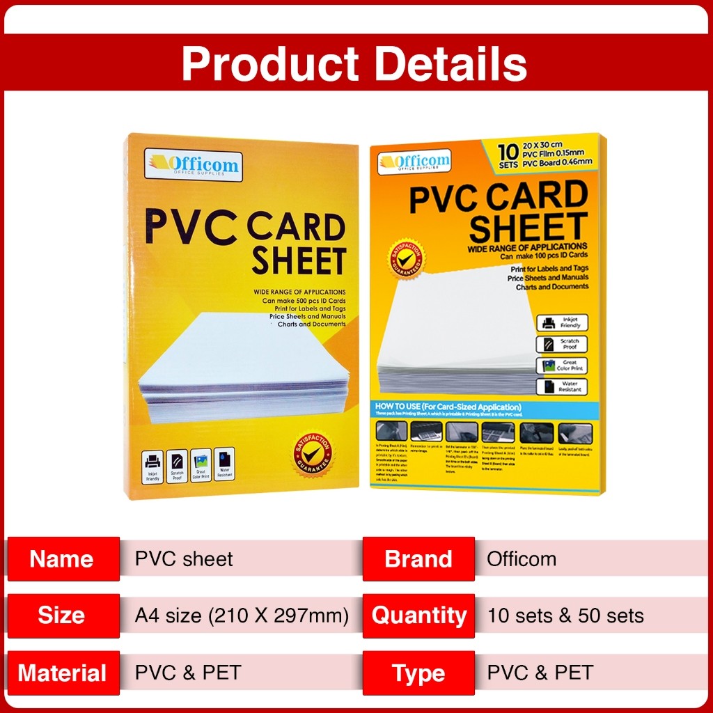 Officom)Y-PVC+R{Sheet?i^A4^pk/Size^ZI$for/OM^ID$kZ/Printing^Ib$and Calling Card Making Supplies ...