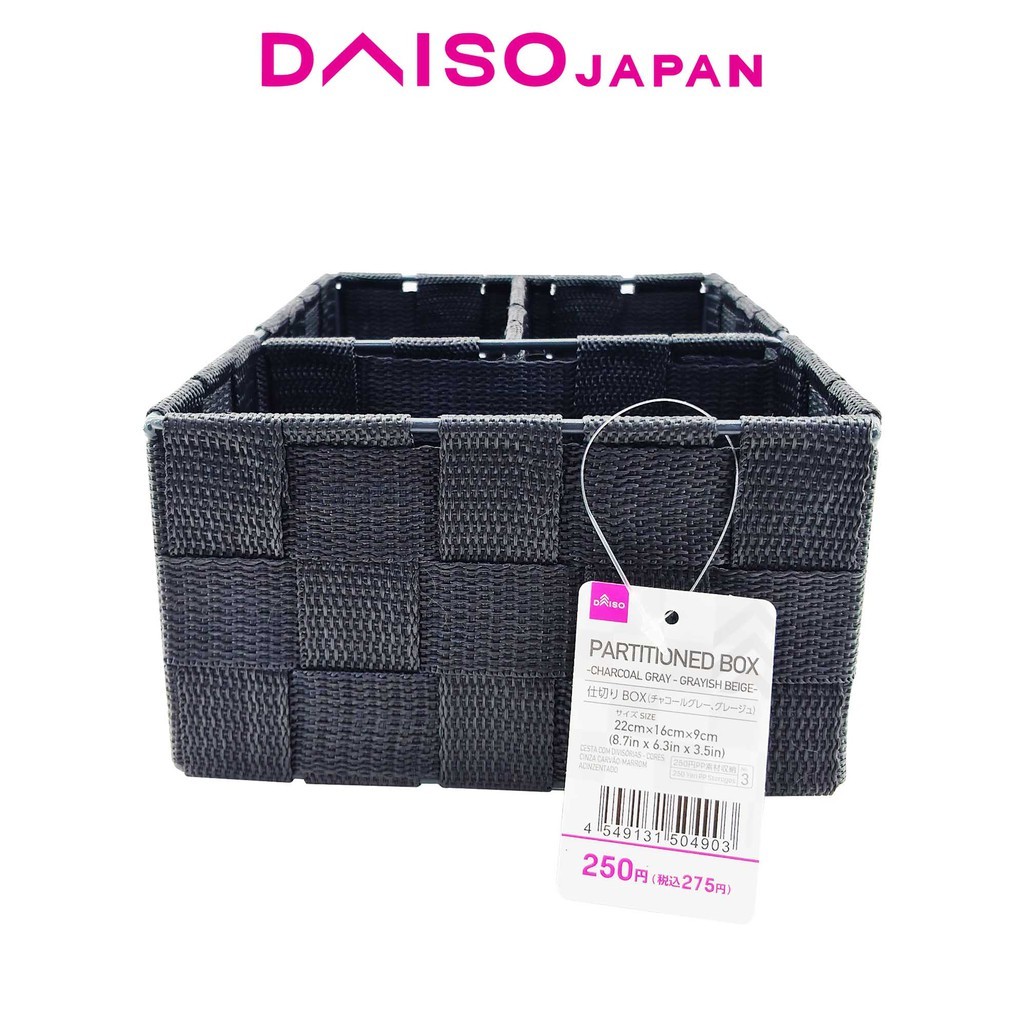 Daiso/Z#Charcoal[GL=Gray*hM:Partition:d%Box:NZ_Organizer | Shopee ...