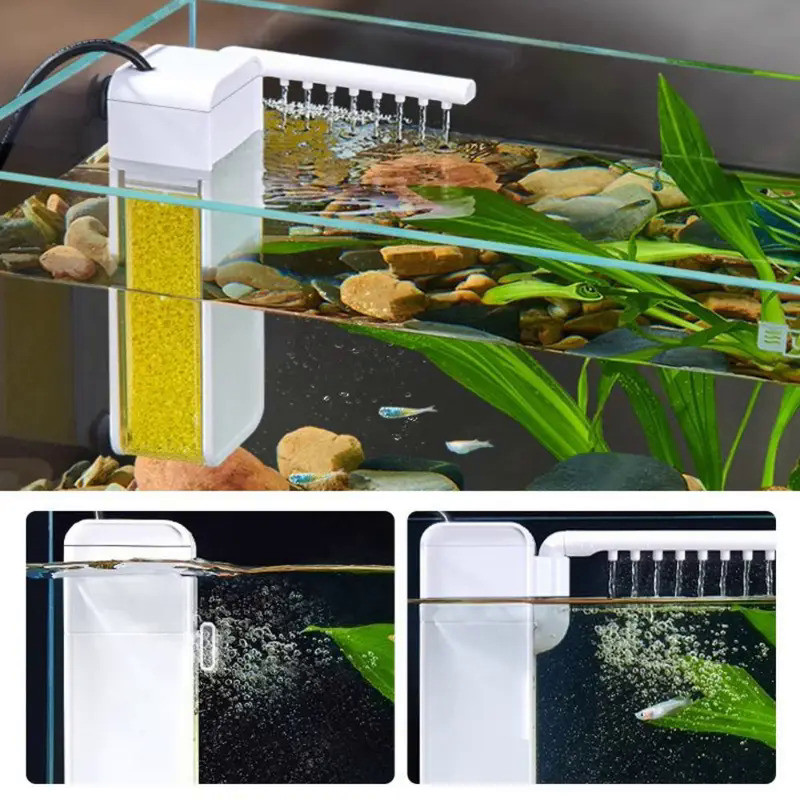 Three in One Fish Tank Filter Mini Water Filter Mini Aquarium Filter ...