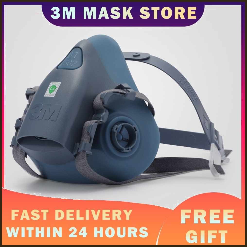 3M!ap-t7501A-7502jK-7503MZ-GasNJ-MaskNg-siliconWc-half-face dust mask ...