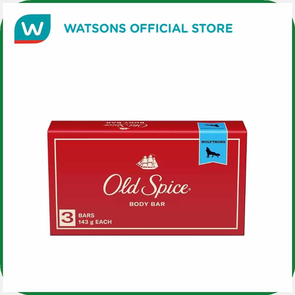 OLD$R)SPICE}mD)Wolfthorn}gT)Body}cb)Bar}RC)Soap}HN)143g}Wf)(3}ff)bars ...