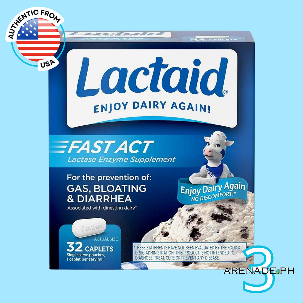 Lactaid Fast Act Lactase Enzyme Supplement (32 Caplets) | Shopee ...