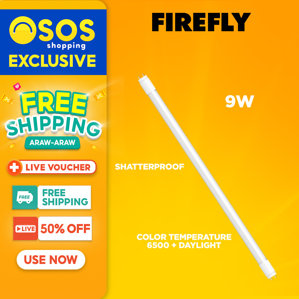 FIREFLY Basic Series T8 Tube (Double Ended) with LED Starter (9W / 220 ...