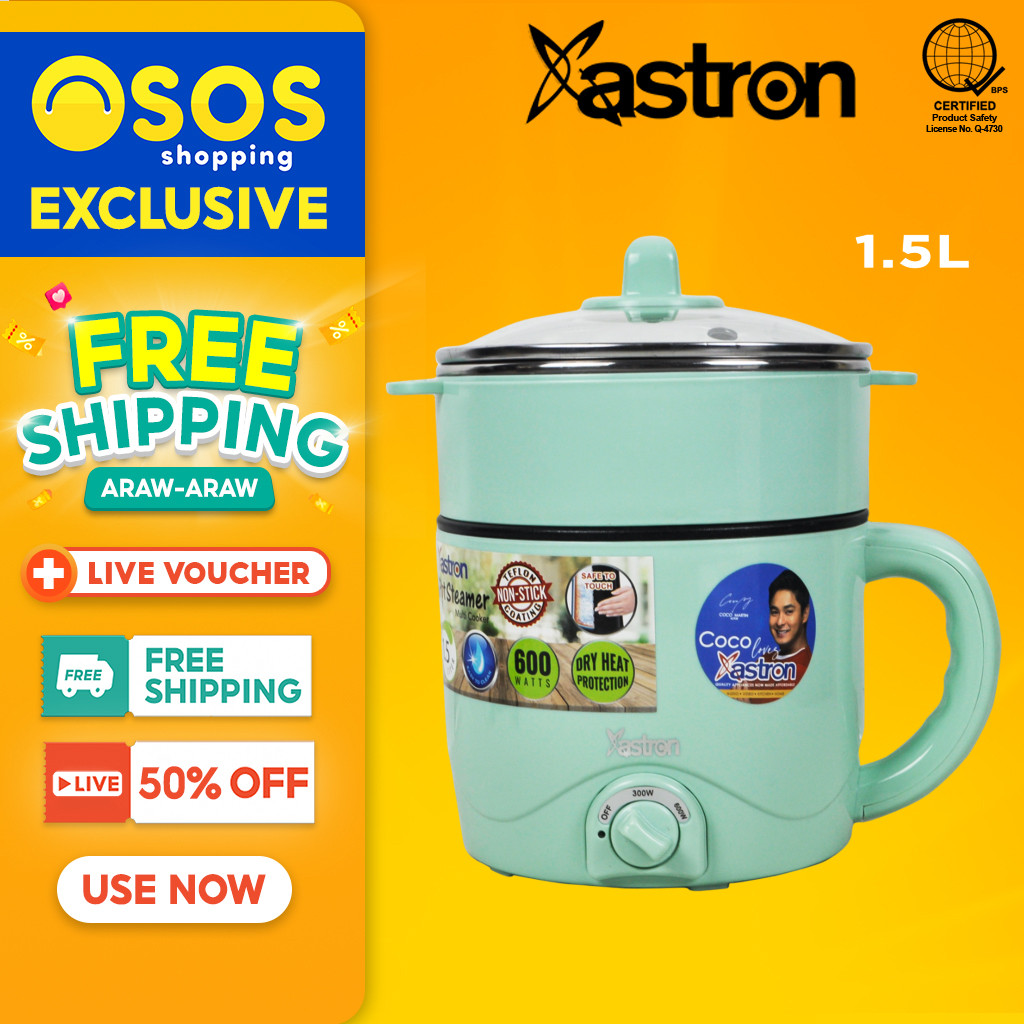 ASTRON Original Pot Steamer and Multi Cooker 1.5L 600W Electric Cooker ...