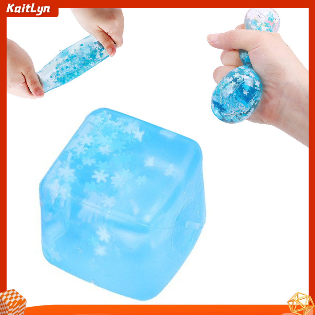 Ice Cube Sensory Toy Portable Stress Ball Soft Ice Cube Shape Stress ...