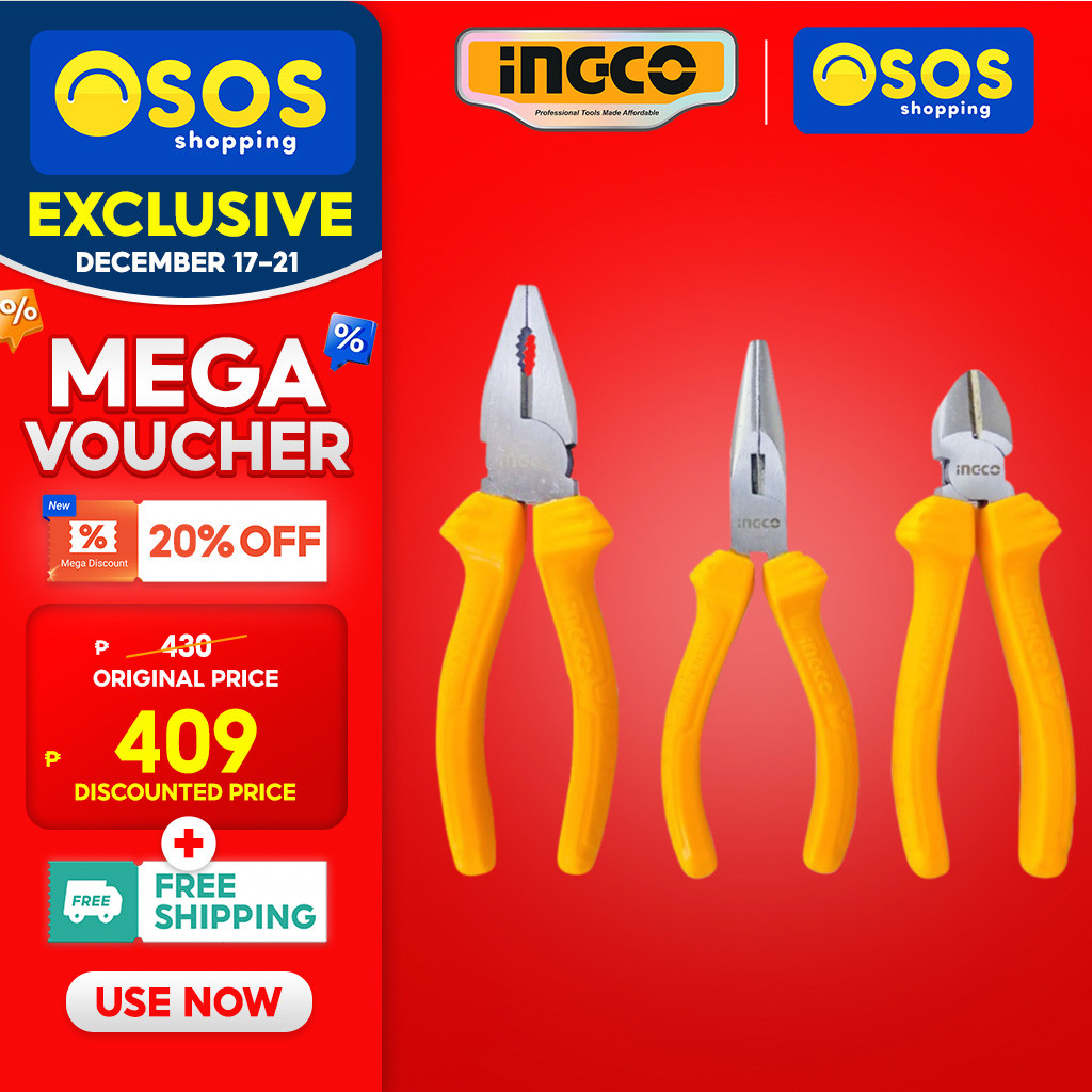 INGCO by OSOS Pliers Set 3PCS/SET HKPS08311 | Shopee Philippines