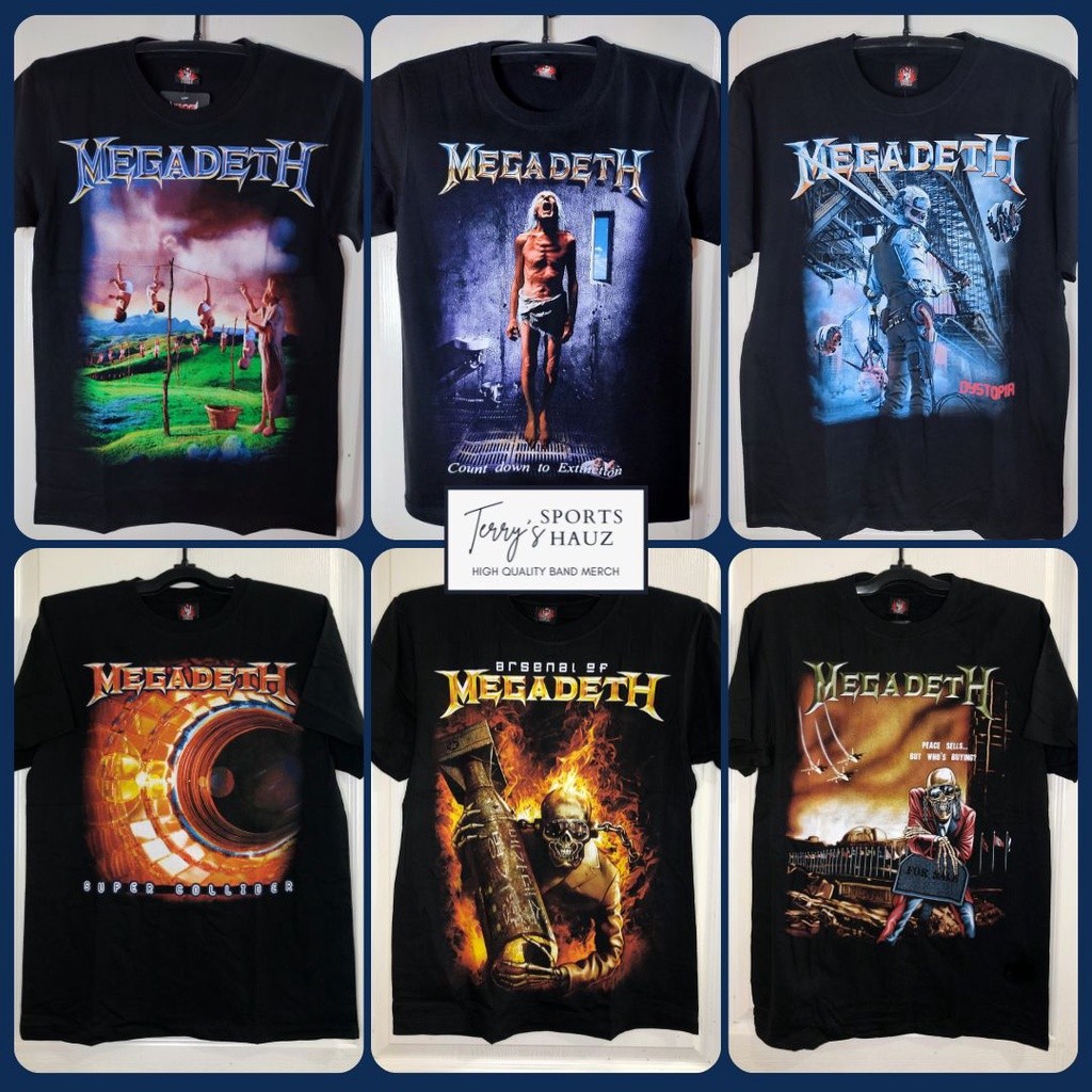 MEGADETH BAND SHIRTS ASSORTED DESIGNS ROCK YEAH M L | Shopee Philippines