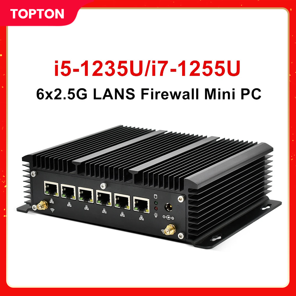 12th Gen Firewall Mini PC Intel Core i7 1255U i5 1235U DDR5 Fanless ...