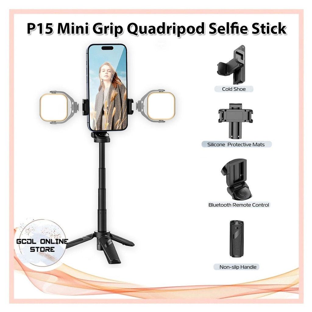 P15 Mini Selfie Tripod Stick Extendable Grip Phone Tripod with ...
