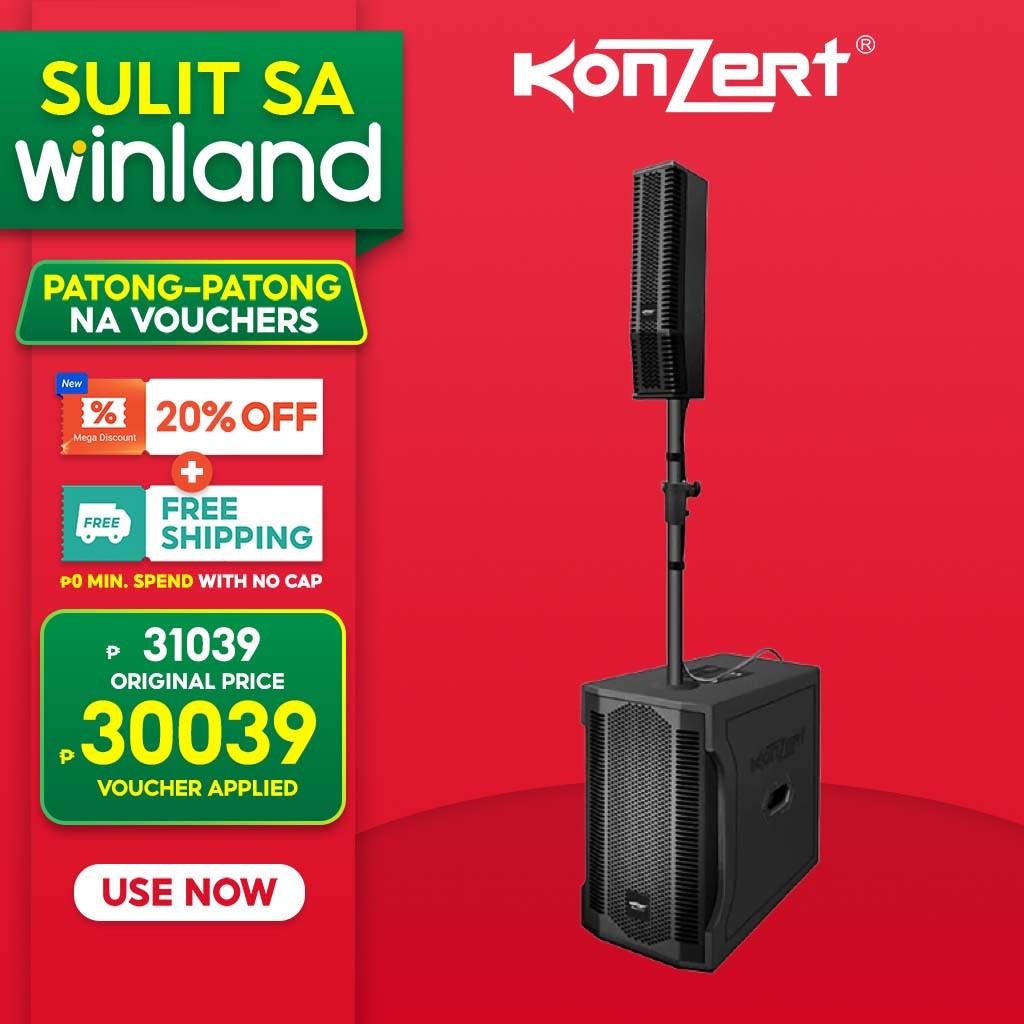 Konzert by Winland 12inch Subwoofer | 4"x3/3"x1 Colunm Speaker w/ Bluetooth, USB Slot, Mic ...