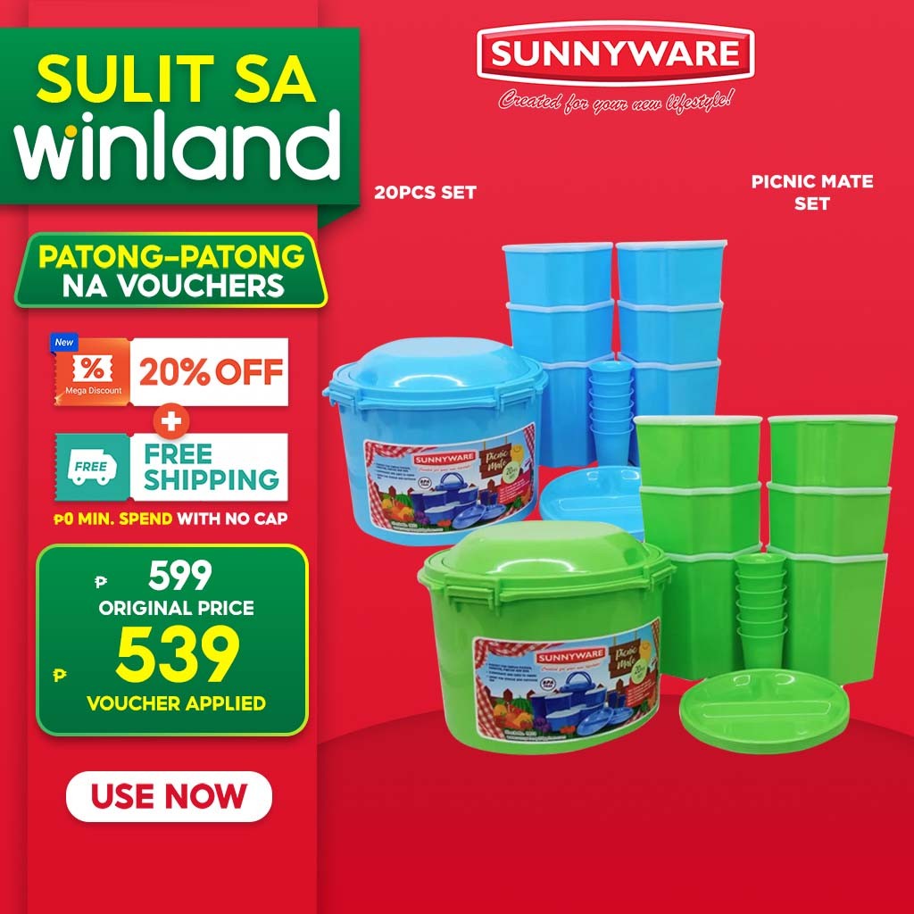 Sunnyware by Winland Stackable Picnic Mate Set - Deluxe (20pcs) 9822-A ...