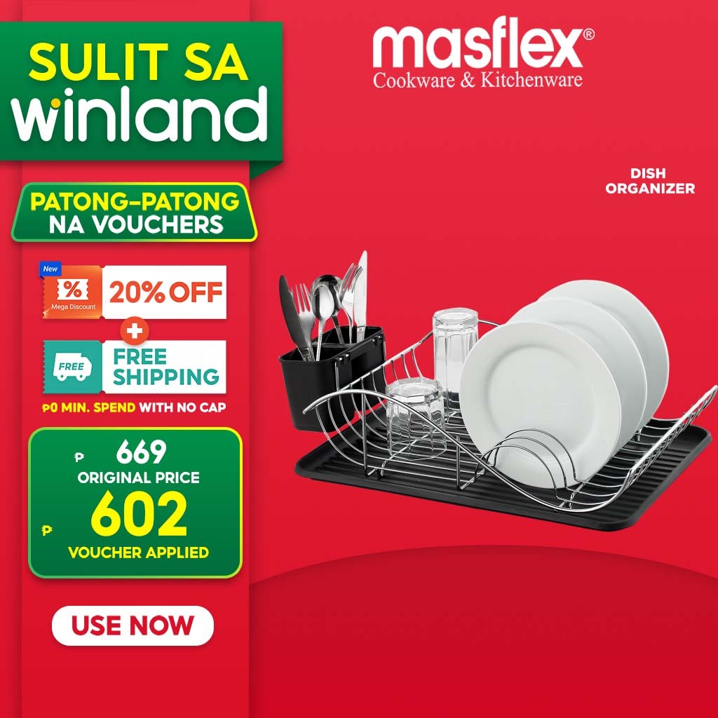 Masflex by Winland Trendy Dish Organizer Tray Rack with Black Chrome ...