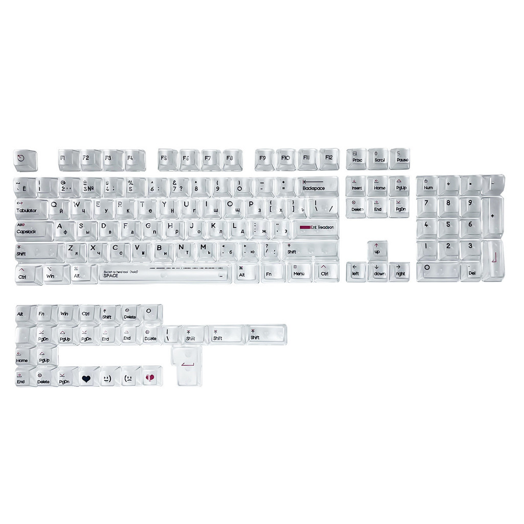 ⚡Russian Keycaps 132 Keys Translucent Keycap Hangul Set PBT OEM Profile ...