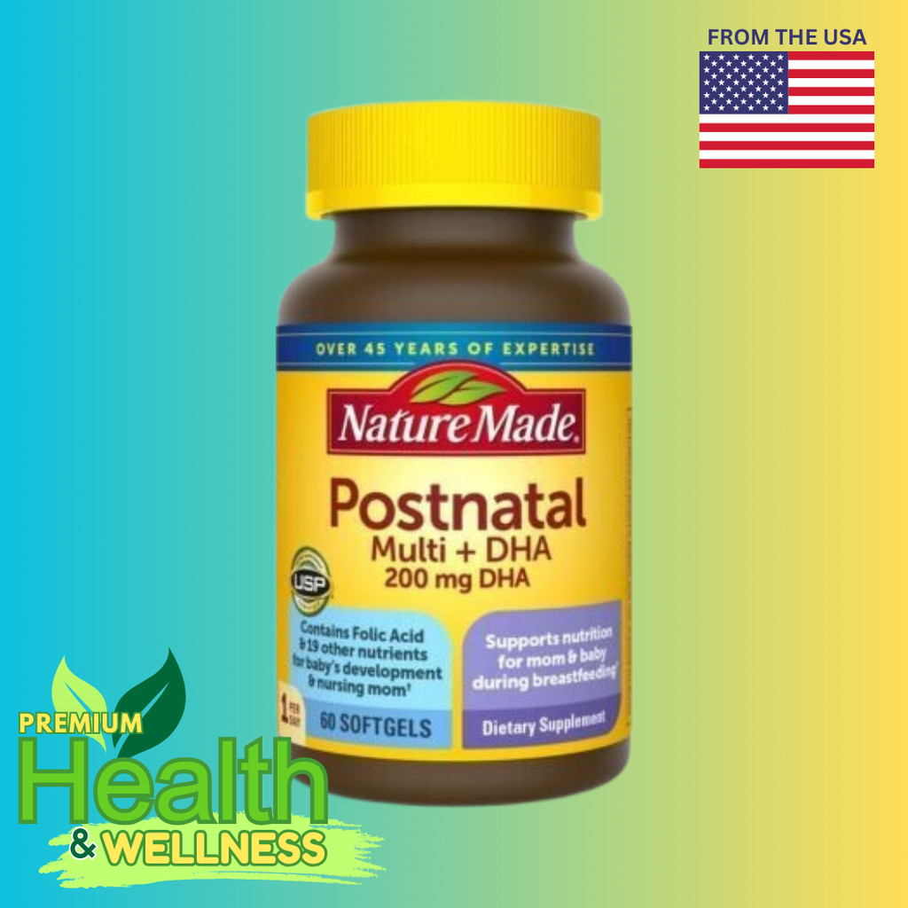Nature Made Postnatal Multi + DHA 200mg Supplement 60 Softgels | Shopee ...
