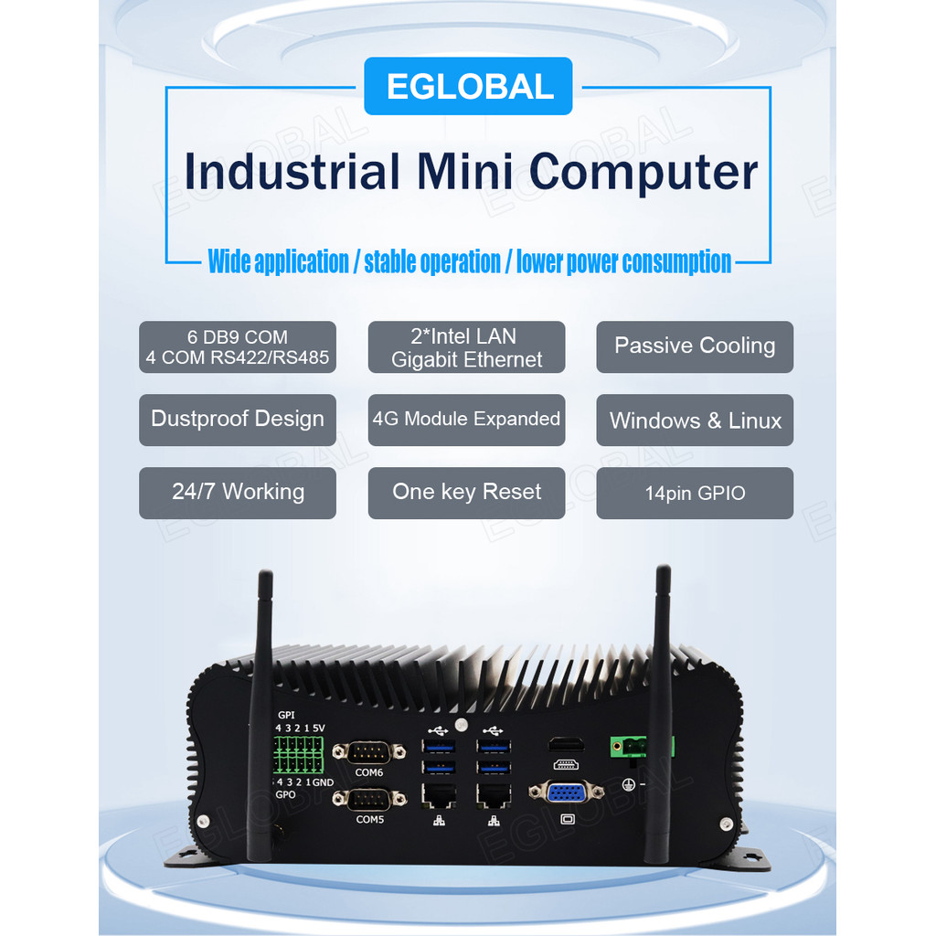 ☇Fanless Embedded Industrial Computer linux Core i7 1355U I5 1235U 2x ...