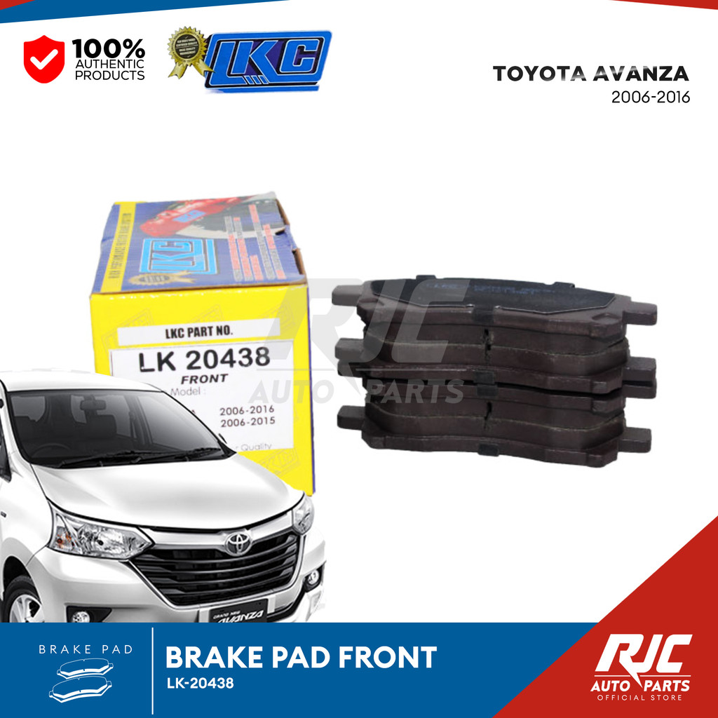 LKC BRAKE PAD TOYOTA AVANZA FRONT 2006-2016 LK-20438 1set | Shopee ...
