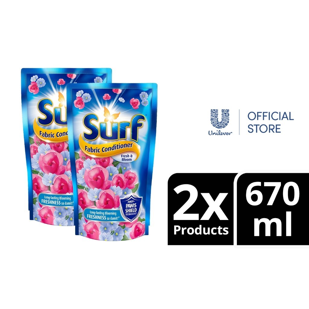 [BUNDLE OF 2] Surf Fabric Conditioner Fresh & Bloom 670ML Pouch ...