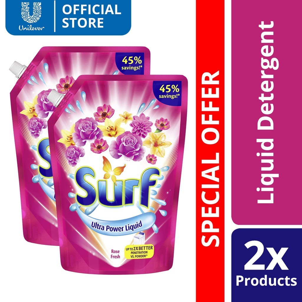 [BUNDLE OF 2] Surf Laundry Liquid Detergent Rose Fresh 2.5L | Shopee ...