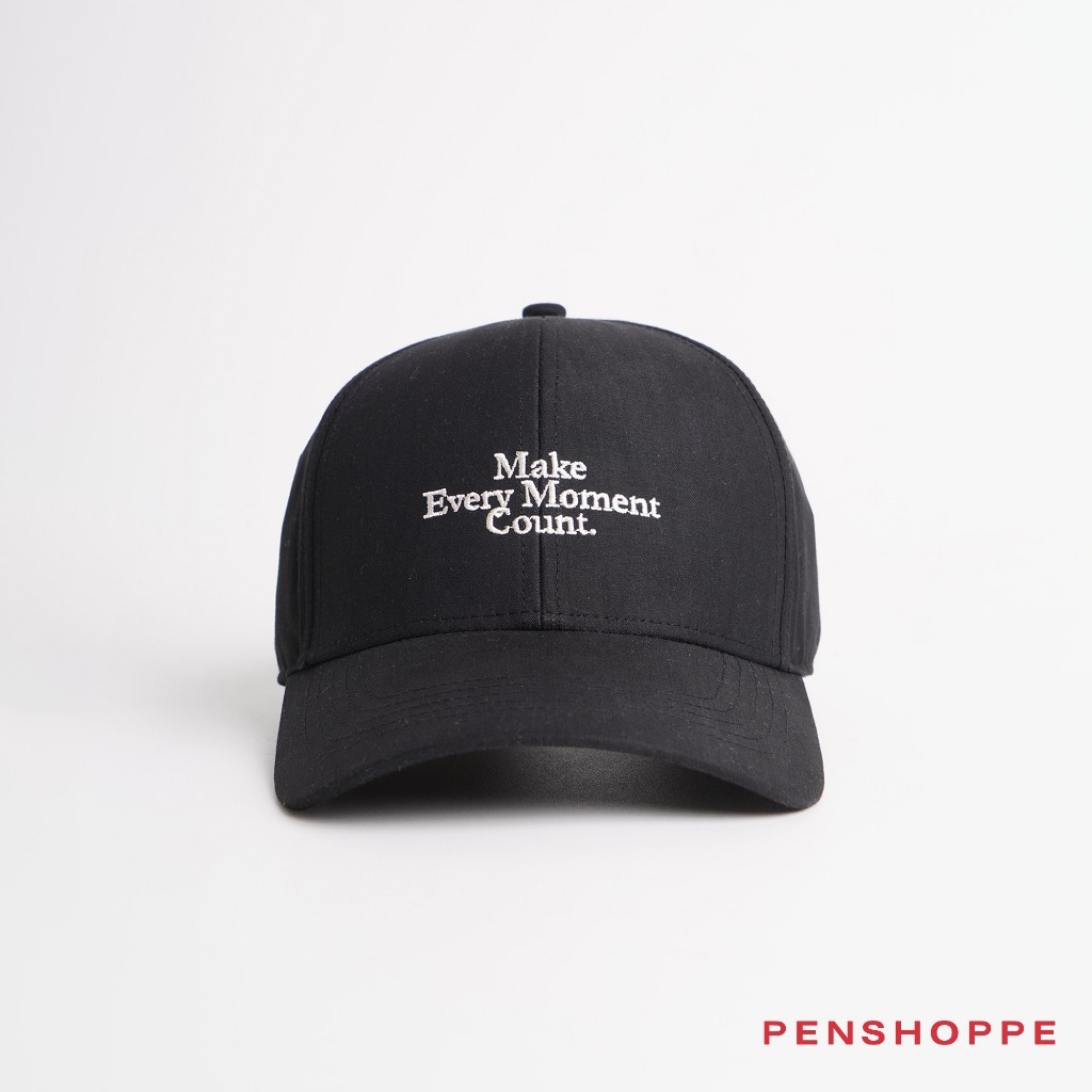 Penshoppe Varsity Cap With Flat Embroidery For Men (Black) | Shopee ...