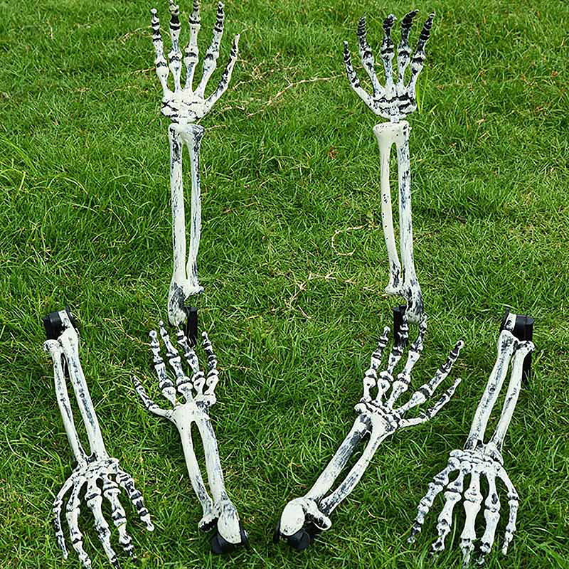 ☮Halloween Scary Props Model Plastic Skeleton Hands Realistic Life Size ...