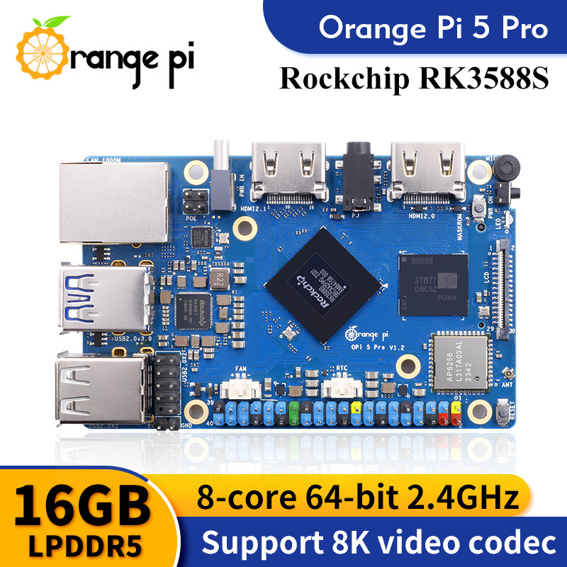Orange Pi 5 Pro 16GB Ram Single Board Computer RK3588S LPDDR5 Wifi5.0 ...