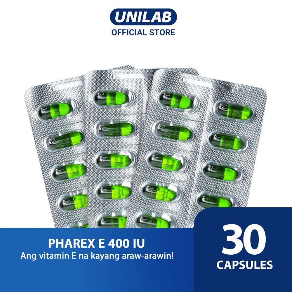 UNILAB - Pharex® E 400 IU 30 Tablets - Ang vitamin E na kayang araw ...