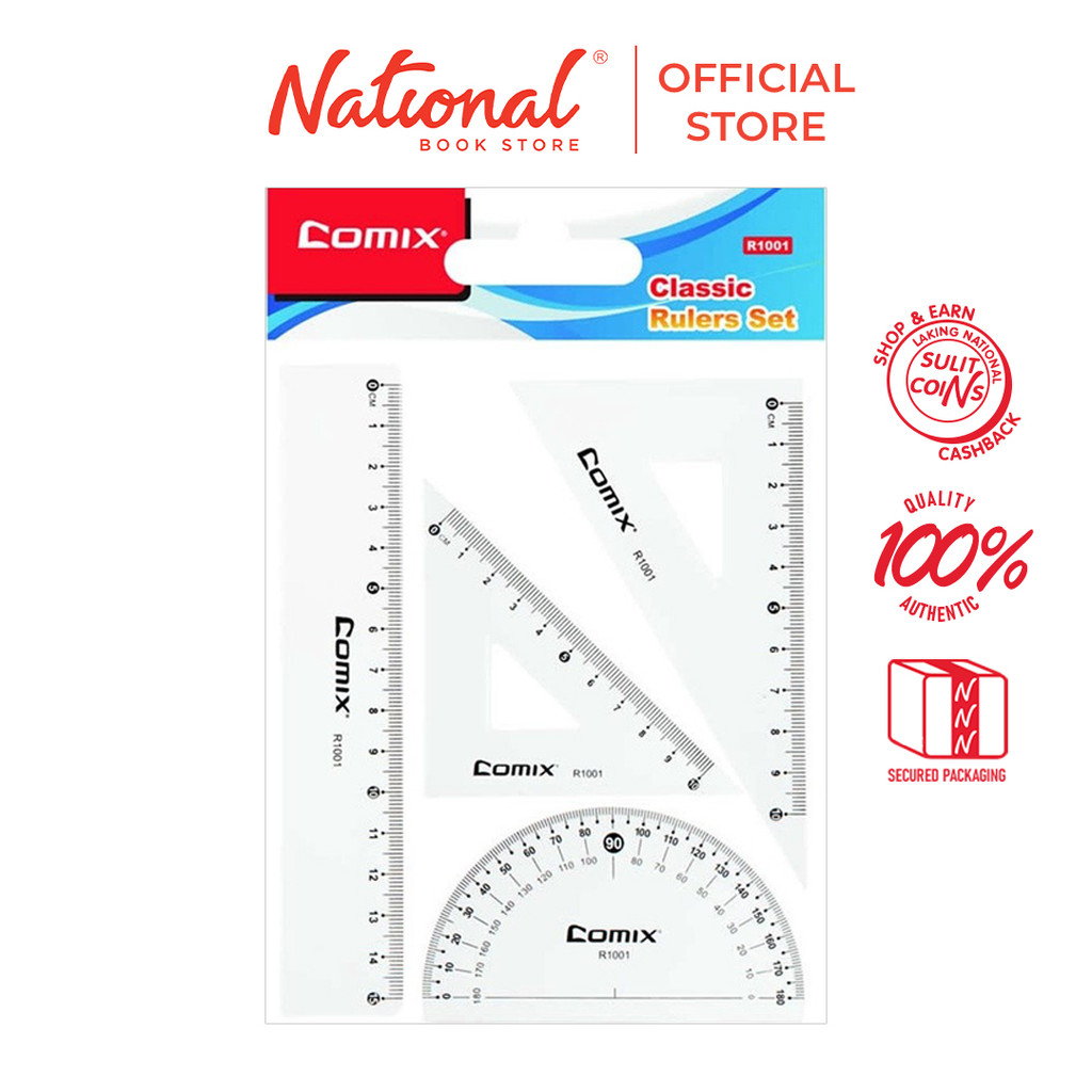 Comix Math Set 2 Triangle Protractor Ruler R1004s - School & Office ...