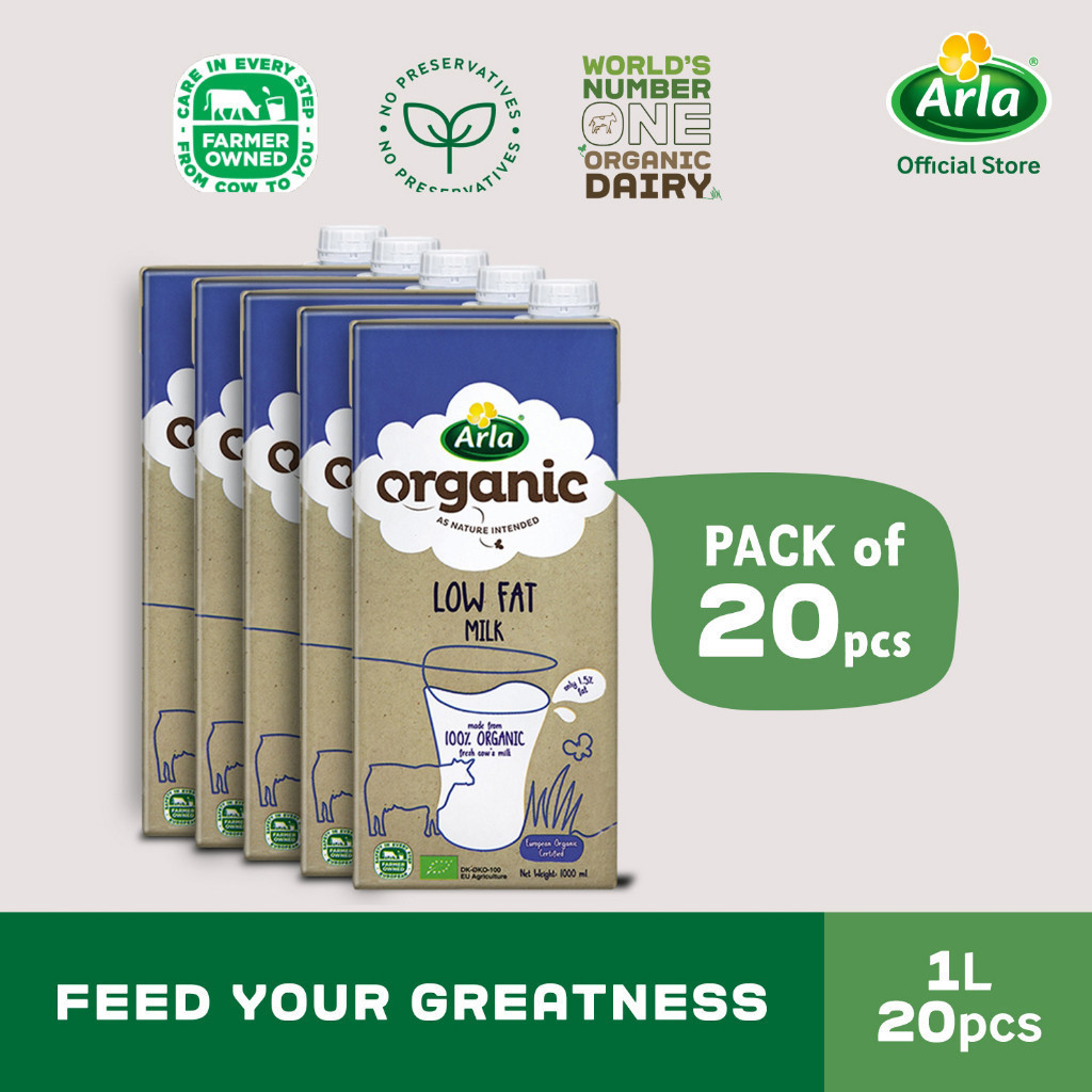 Arla Organic Low Fat Milk 1L 20-Pack | Shopee Philippines