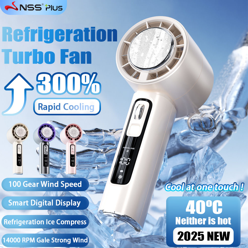 NSS Portable High Speed Handheld Fan 100 Gear Speed Refrigeration Air ...