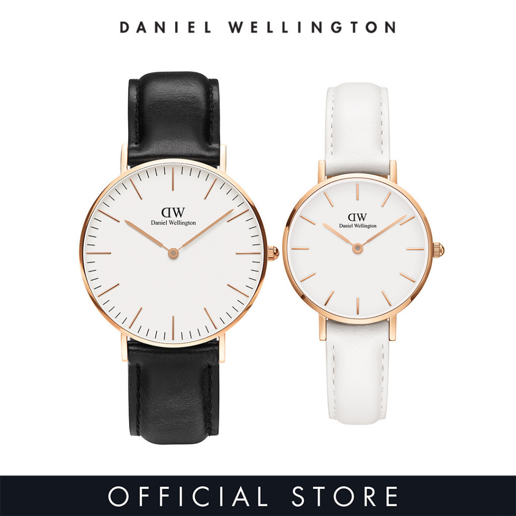 Daniel Wellington Gift Set - Petite 28mm Bondi Rose gold White ...