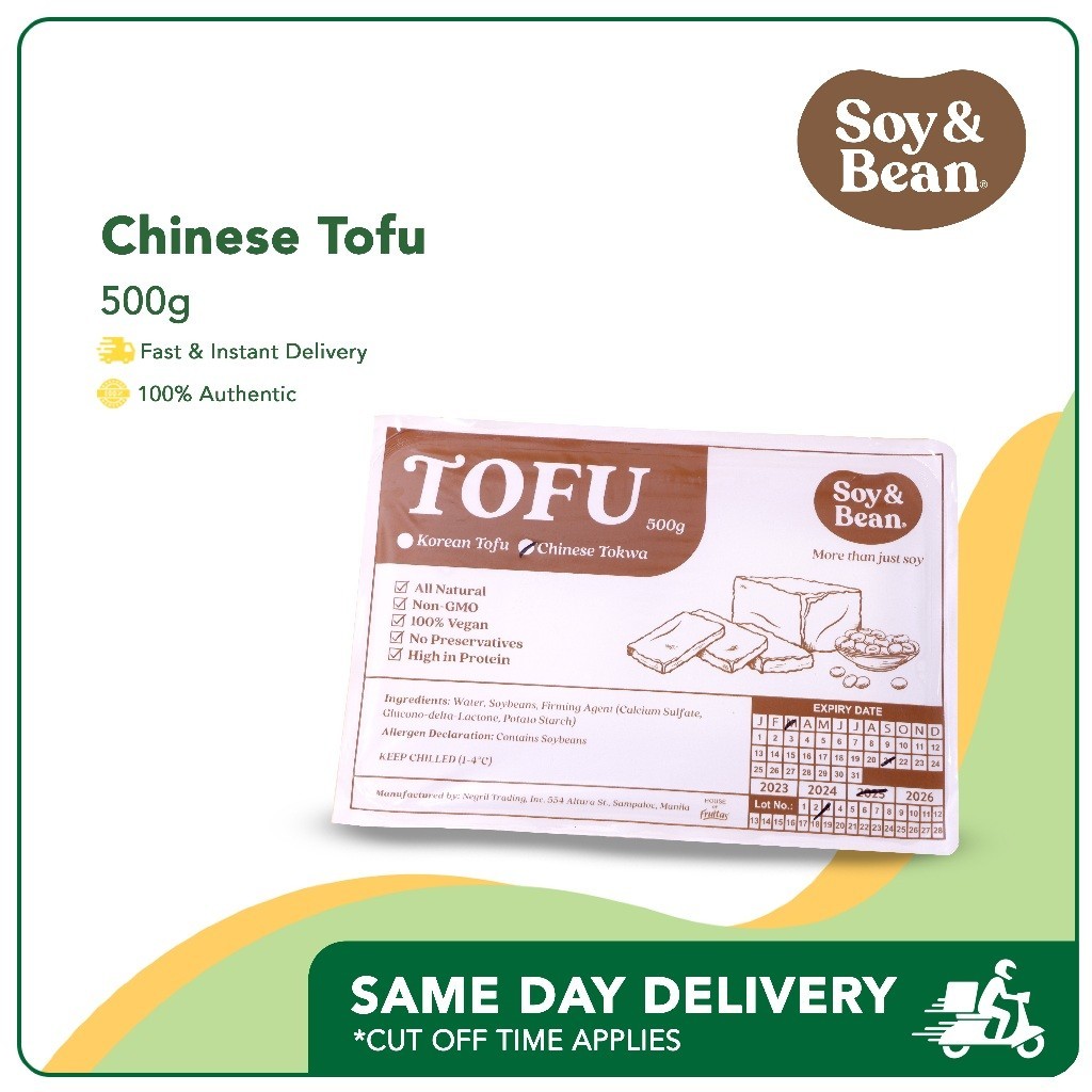 Soy & Bean Chinese Tokwa 500g [Fresh, Plant-based, Tofu] | Shopee ...