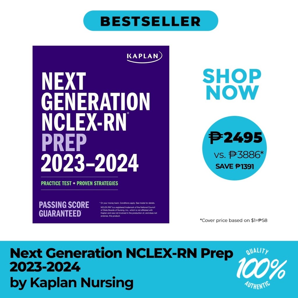 Next Generation NCLEX-RN Prep 2023-2024 by Kaplan Nursing - Trade Paperback - Reviewer | Shopee ...