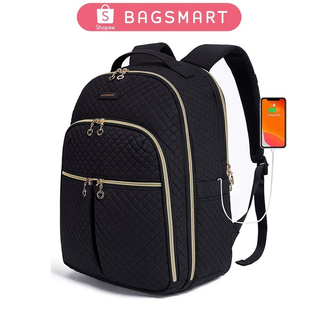 BAGSMART 17.3inch Laptop Backpack Waterproof Travel Backpack with USB ...